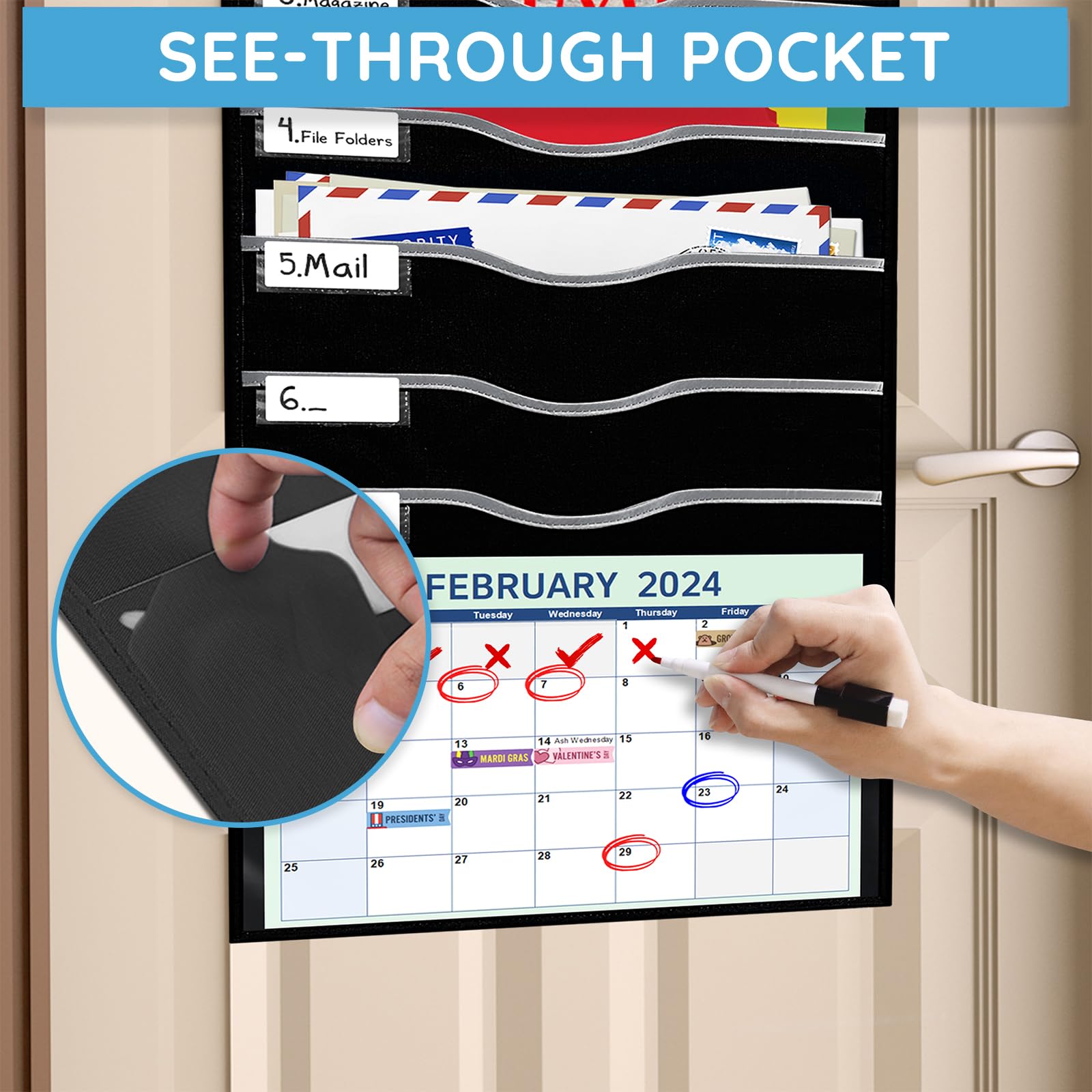 Snapklik.com : 8 Pockets Hanging Wall File Organizer For Legal/ Letter ...