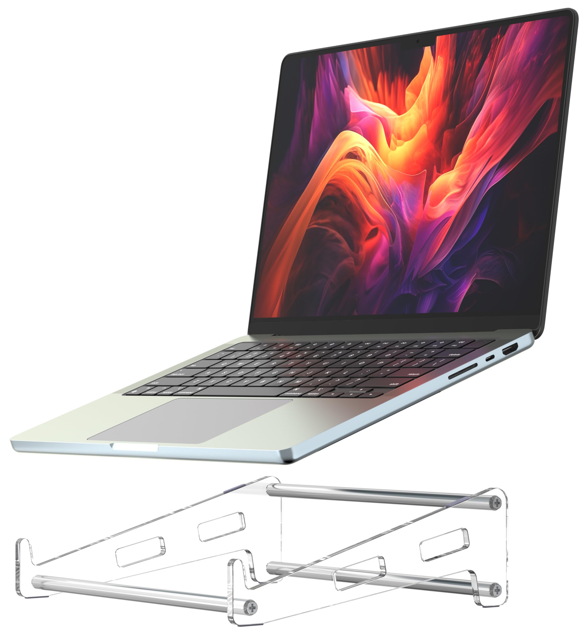 Amazon.com: ZAW Clear Acrylic Laptop Stand for Desk, Portable Acrylic ...