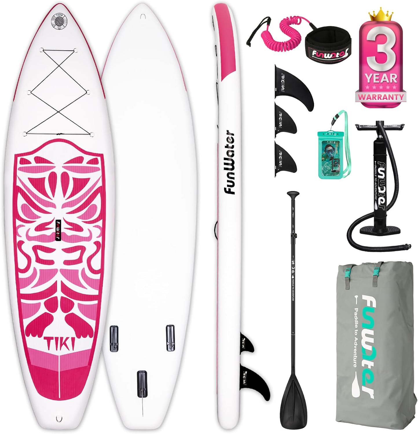 FunWater Inflatable 10'6×33"×6" Ultra-Light (17.6lbs) SUP for All Skill ...