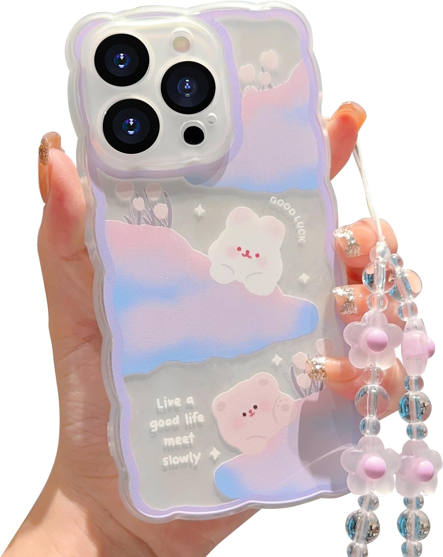 Amazon.com: Changjia for iPhone 15 Pro Max Clear Glitter Case, Cute 3D ...