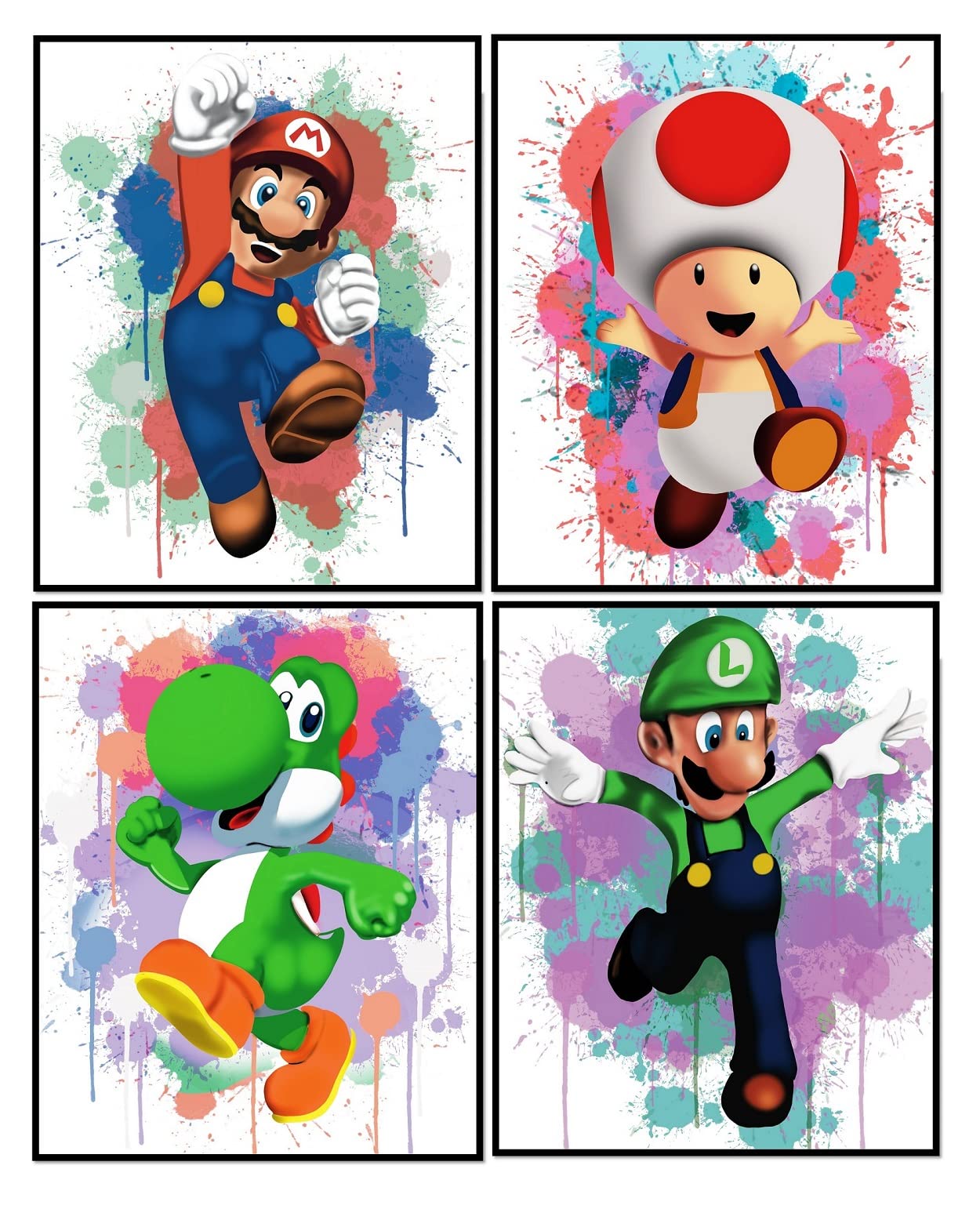 Poybux Design Mario Set Of 4 Super Mario Game Watercolor | Desertcart Kenya