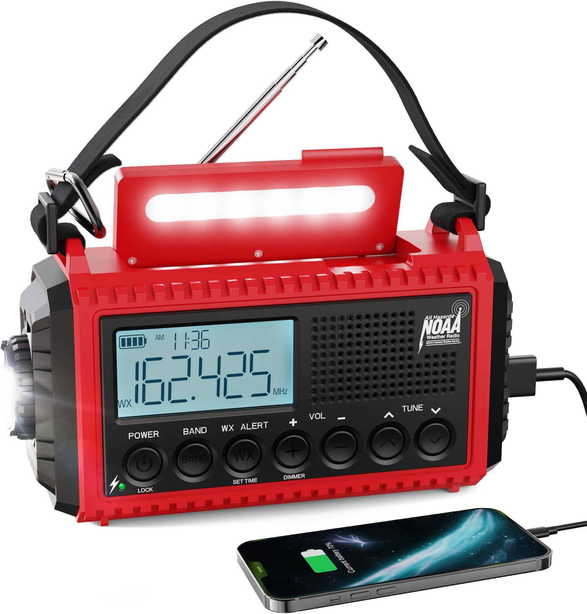Amazon.com: Raynic Emergency Radio, 5000mAh/18500mWh Weather Radio ...