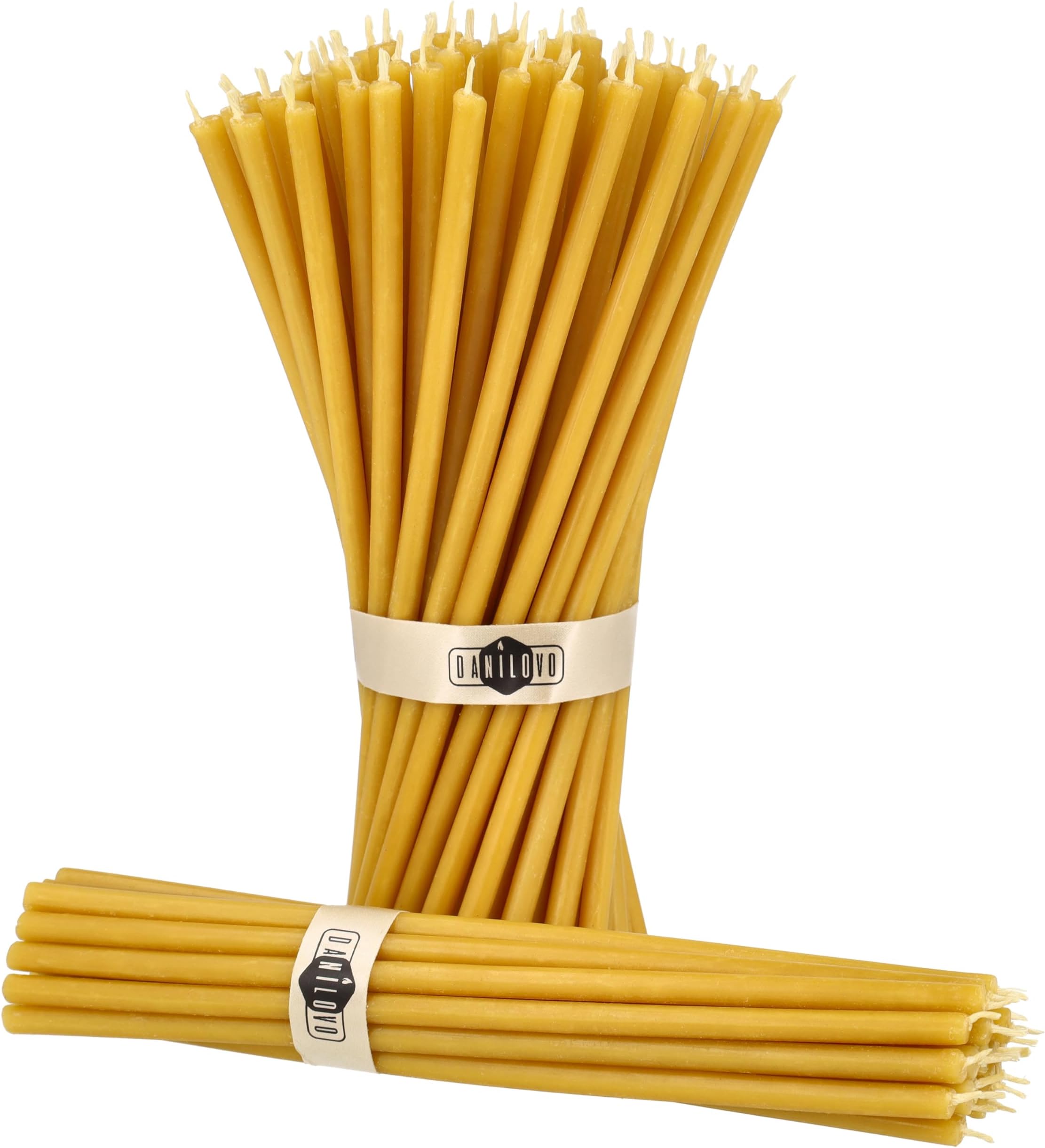 Amazon.com: Danilovo Pure Beeswax Candles - No-Drip, Smoke-Less, Tall ...