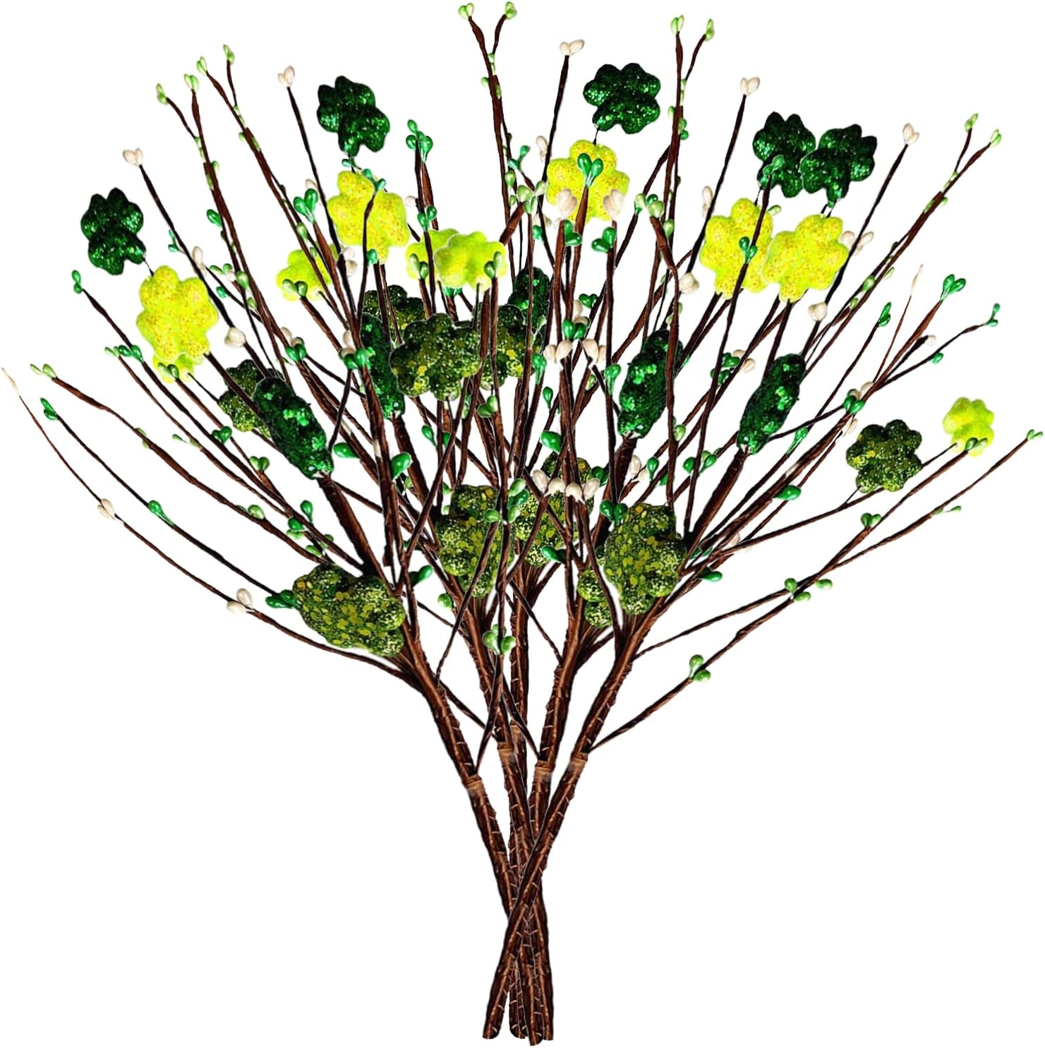 Amazon.com: BFYDOAA 5Pack Glitter Clover Stems St Patrick’s Day Picks ...