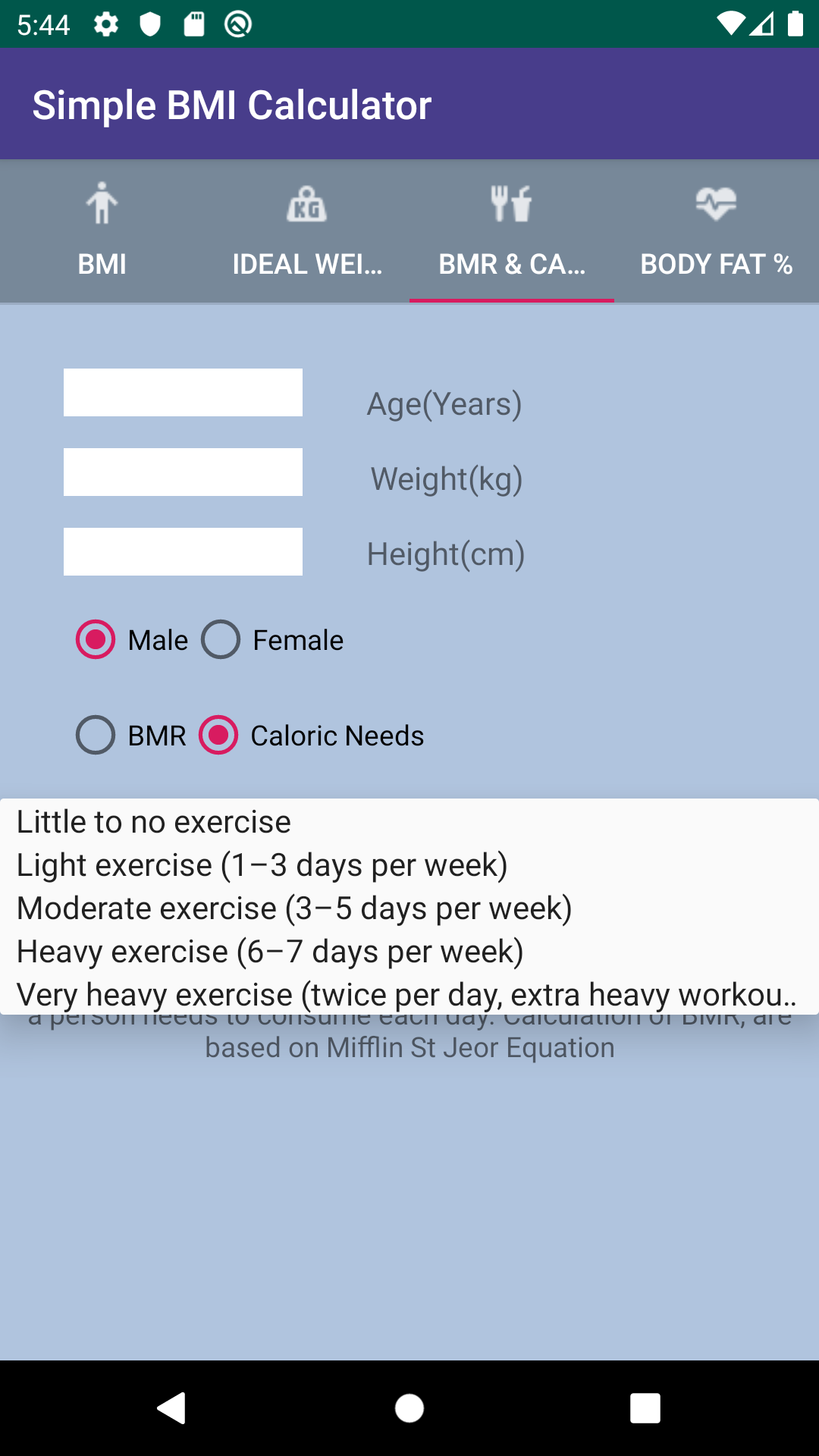 Simple BMI Calculator - App on Amazon Appstore