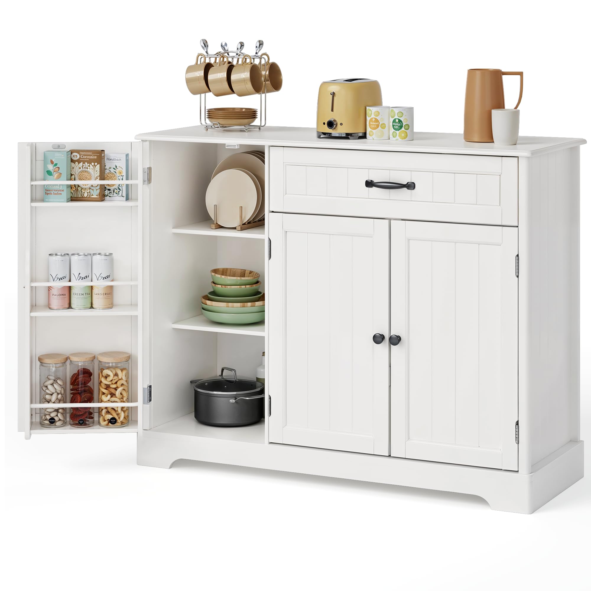 Amazon.com - Ahomly Buffet Cabinet with Storage, 42'' Large Kitchen ...