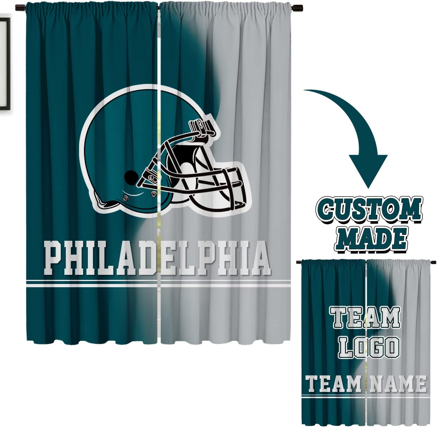 Amazon.com: LEMOISTARS Philadelphia Curtain Panels, Customizable Size ...