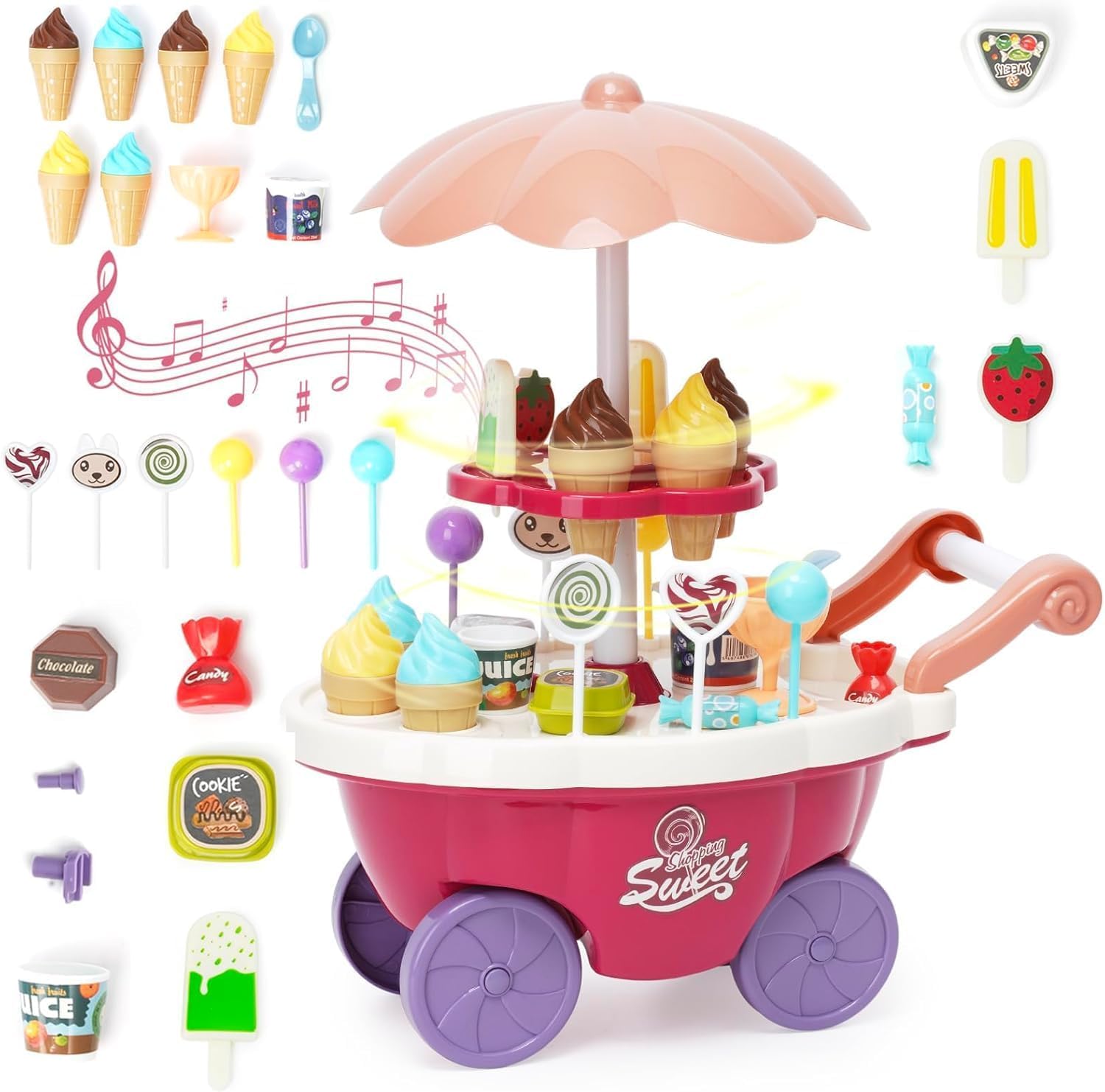 Ice Cream Toys Set Kids Play House Pretend Play Kitchen Accessories ...