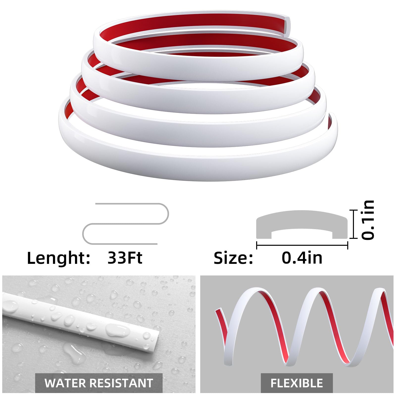 Snapklik.com : 33Ft Flexible Peel And Stick Trim Molding, Self Adhesive ...