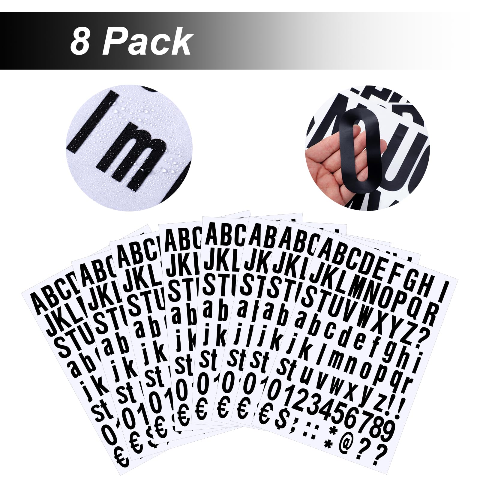 Snapklik.com : 8 Sheets Self Adhesive Vinyl Letters Numbers Kit ...
