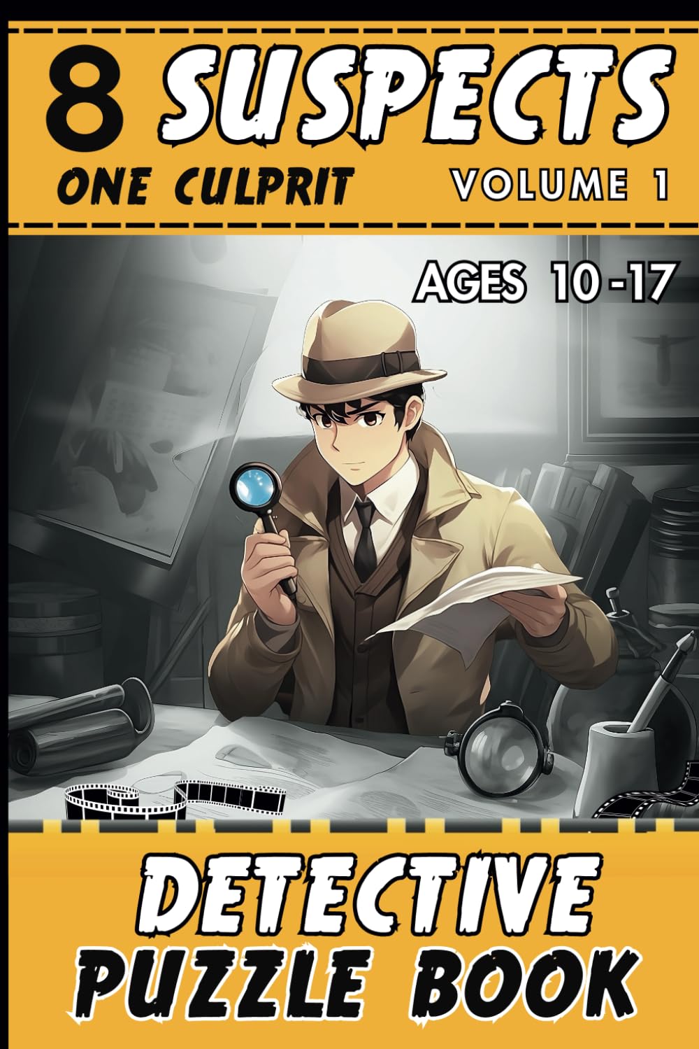 8 suspects one culprit - volume 1: Logic and detective puzzle book for ...