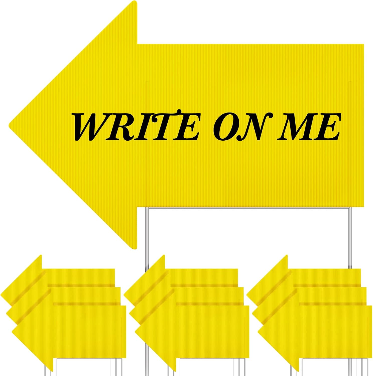 Amazon.com : Suzile 10 Pcs Yellow Arrow Sign 17 x 8 Inch Blank Yard ...