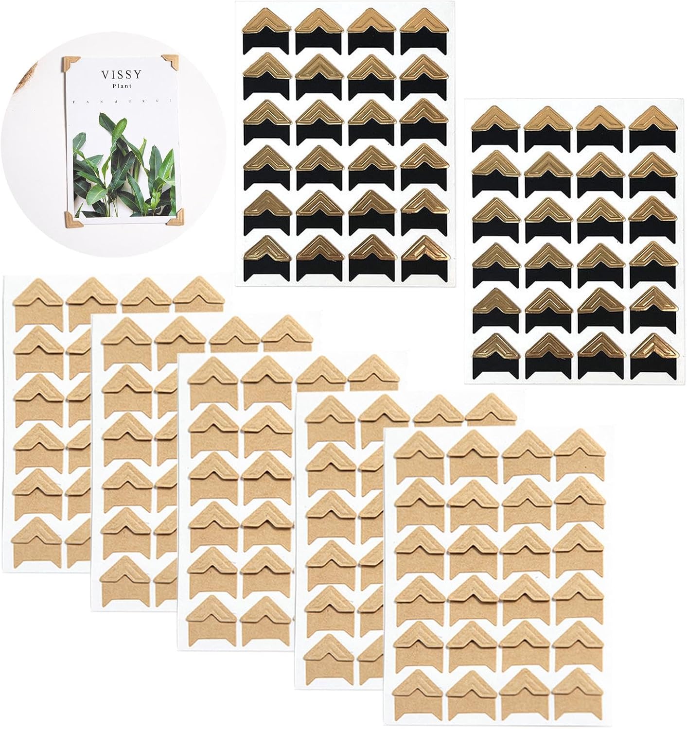 168pcs Photo Corners for Scrapbook, Self-Adhesive Photos Mounting ...