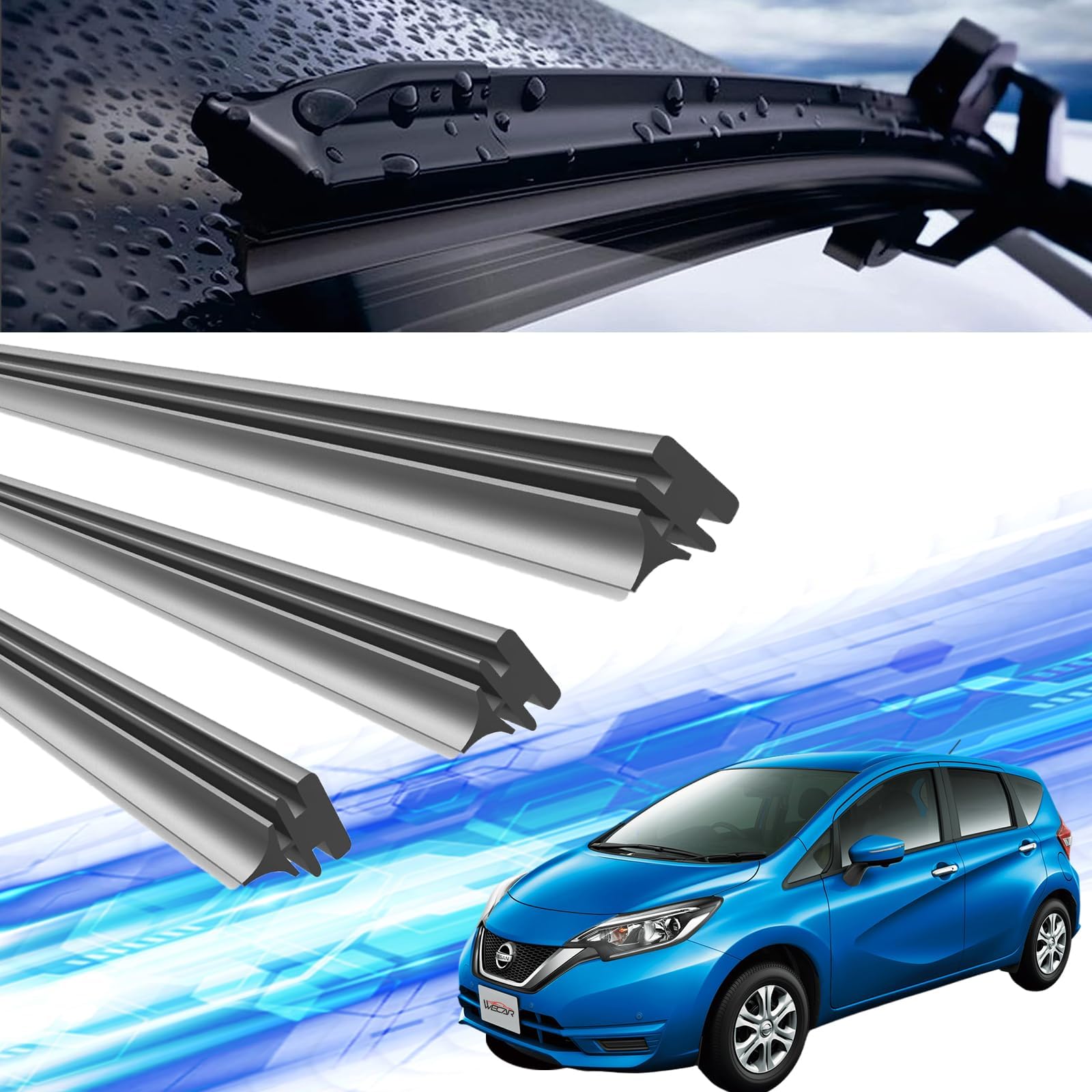 Amazon.co.jp: ノート E12 替えゴム 適合サイズ 純正互換品 運転席 助手席 リア レクサス 交換セット 天然ゴム 運転席 助手席 リア 3本セットE12 HE12 NE12 ...