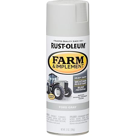 Rust-Oleum 280138 Farm & Implement Spray Paint, 12 oz, Ford Gray ...