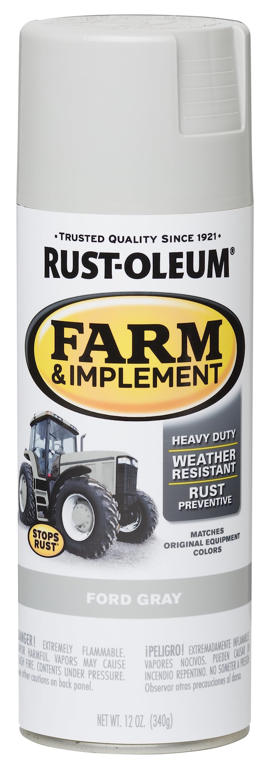 Rust-Oleum 280138 Farm & Implement Spray Paint, 12 oz, Ford Gray ...