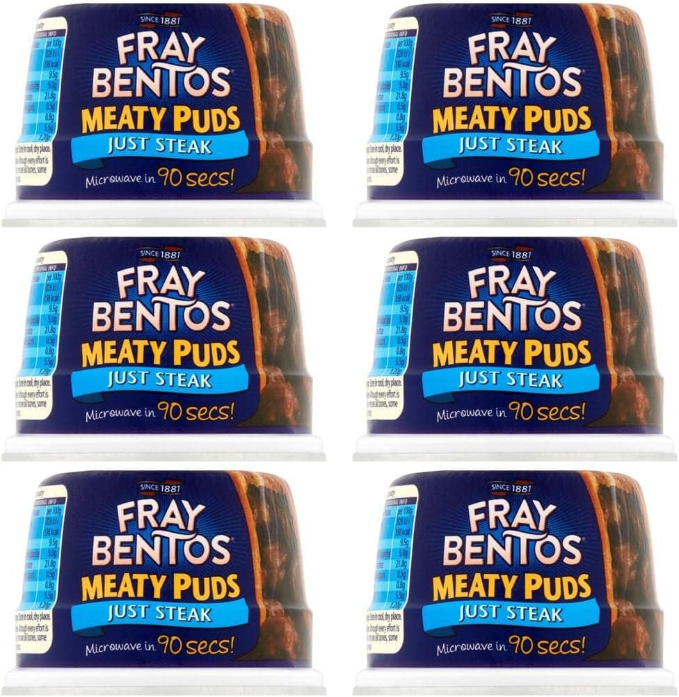Fray Bentos Just Steak Meaty Puds 6-Pack, 200g. : Amazon.co.uk: Grocery