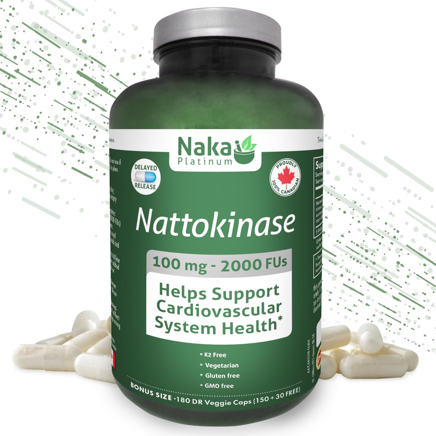Nattokinase Supplement Capsules Jumbo Bonus Size 180 Veggie Capsules ...