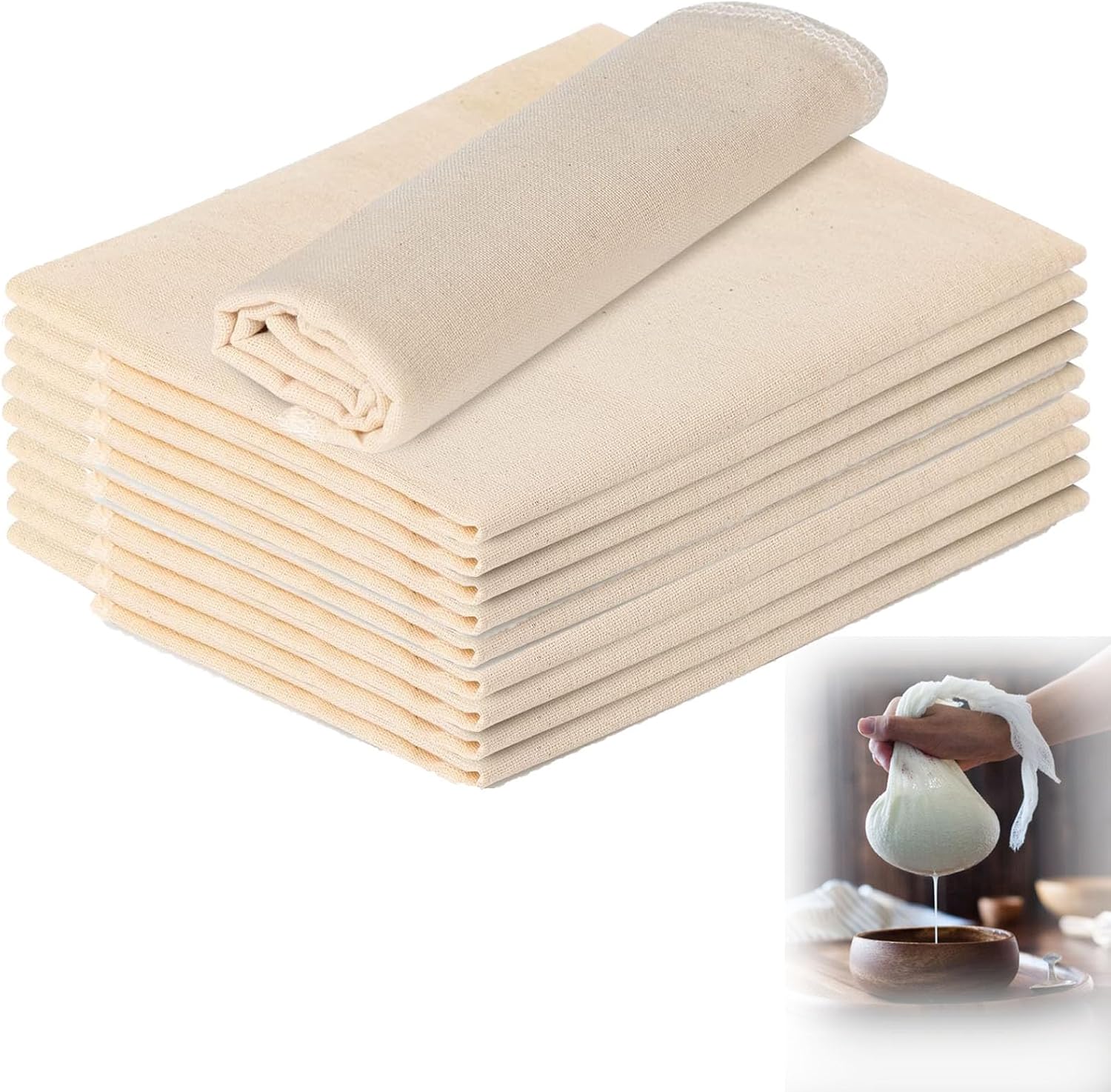 MXHBSTP 10 Pcs Muslin Cloths for Cooking, 15.75*15.75in Cheesecloth ...