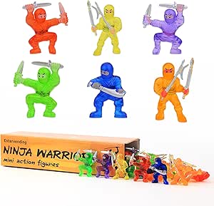 Amazon.com: Ninja Toy Figures - 2 Inch Mini Ninjas Figures in Gift Box ...