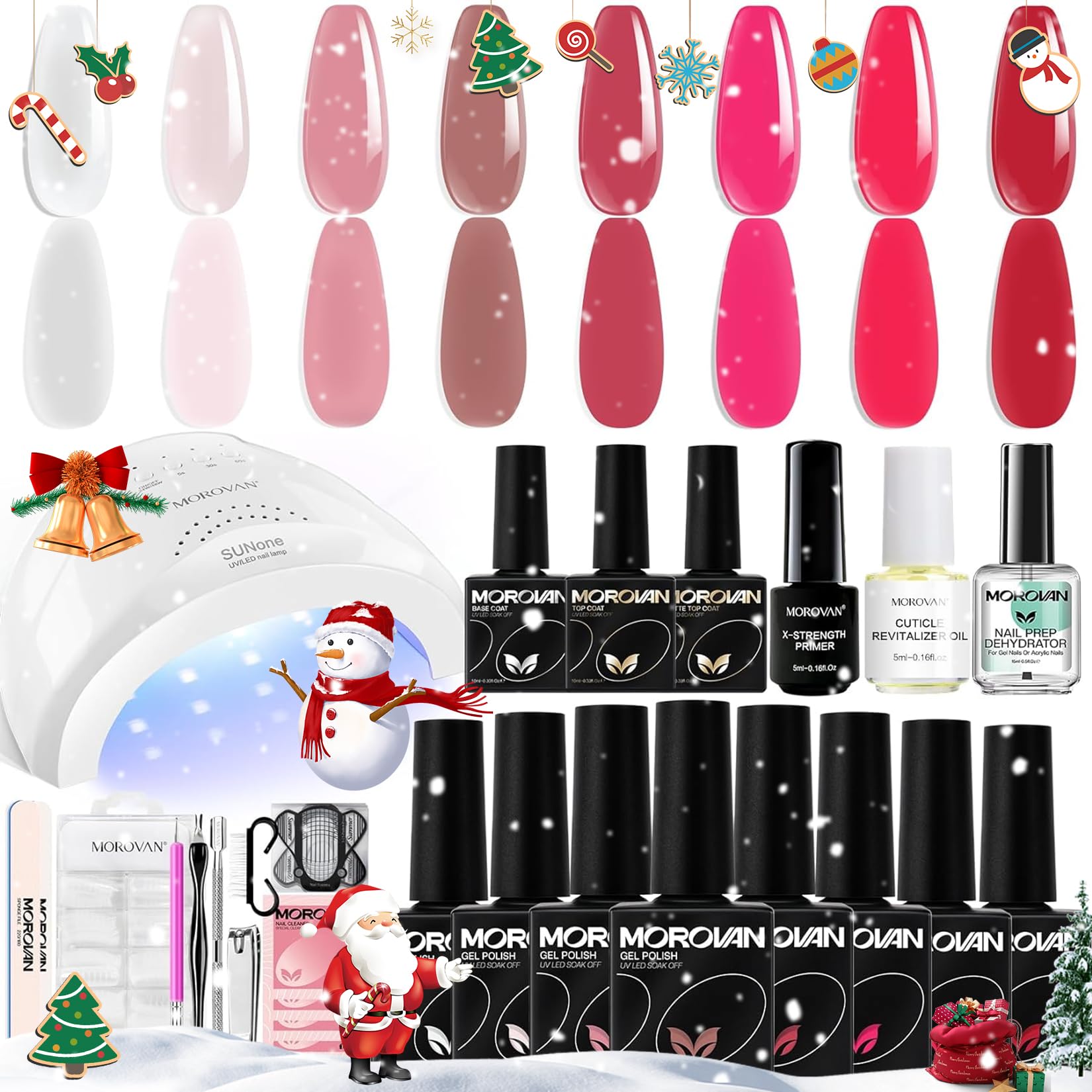 Morovan Gel Nail Polish Set: 8 Colors Gel Nail Polish Kit with U V/LED ...