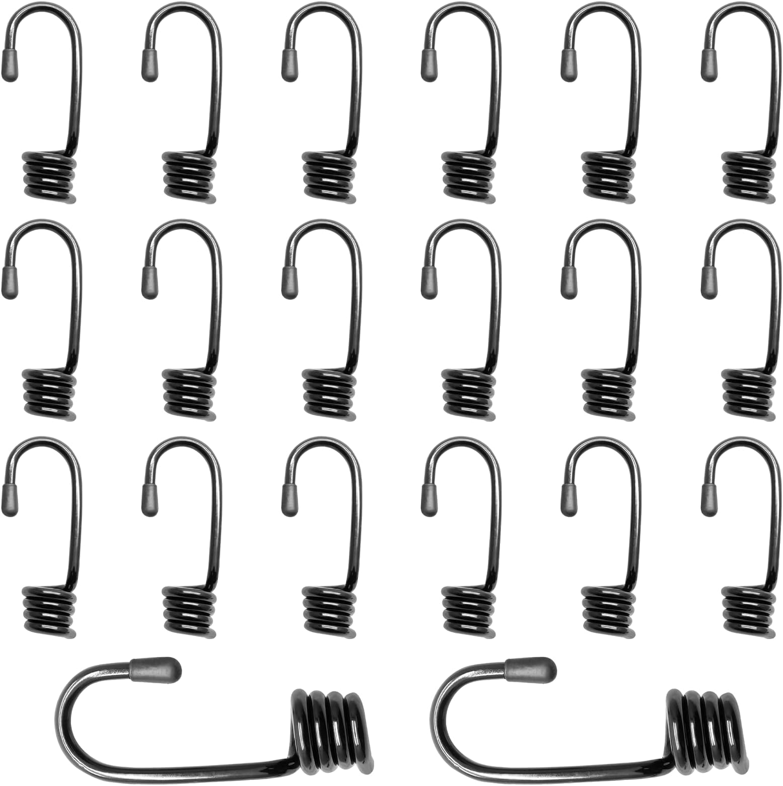 Wire Bungee Cord Hooks – Shock Cord – 10 Pack – Black Plastic Coated ...