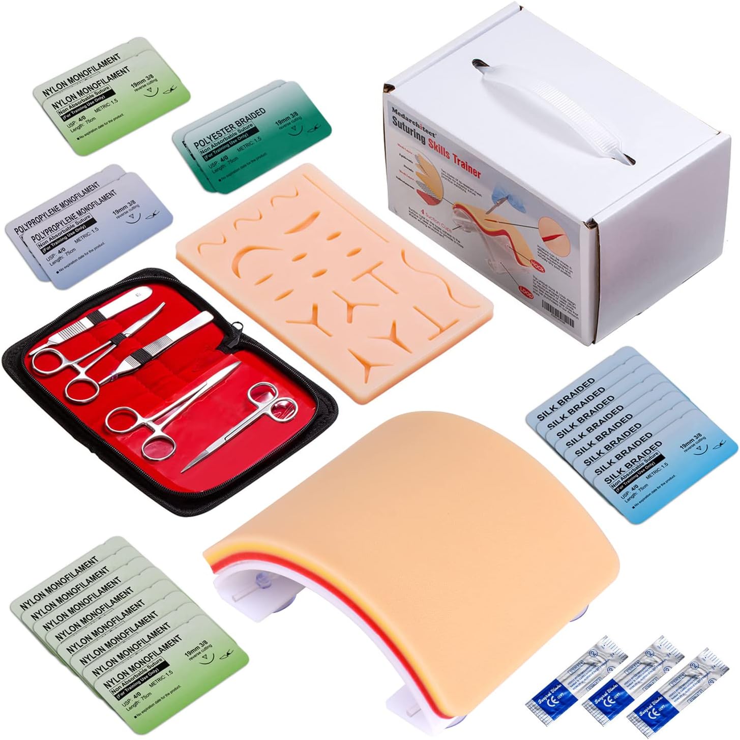Premium Suturing Skill Trainer Including DIY Incision Suture Pad with ...