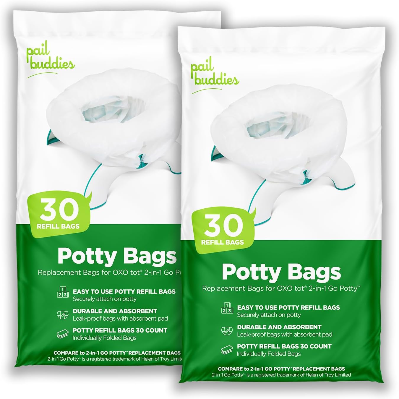 Amazon.com : 60 Refill Potty Bags: Absorbent, Disposable Potty Liners ...