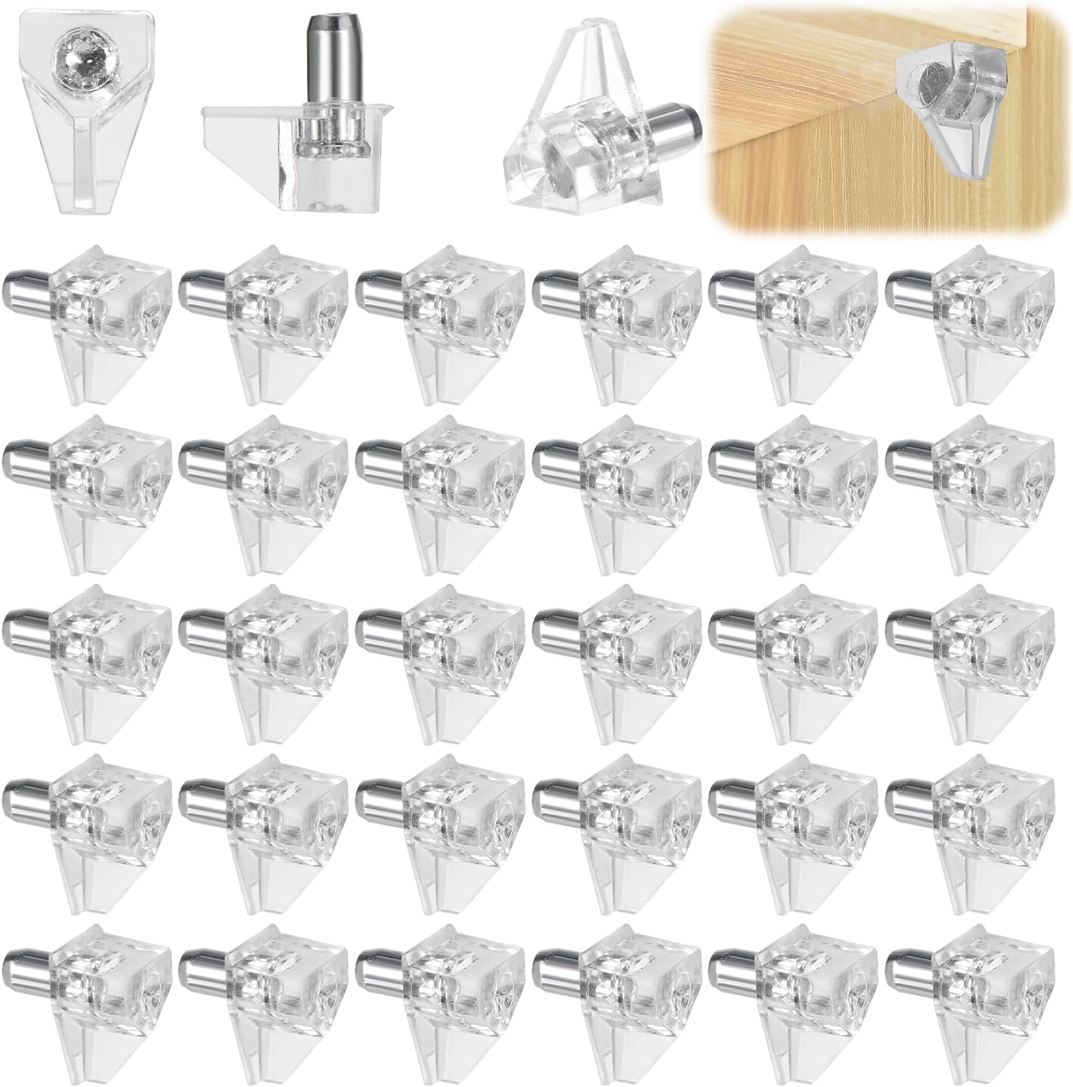 Amazon.com: 3/16 Inch Shelf Support Pegs, 5mm Clear Plastic Cabinet ...