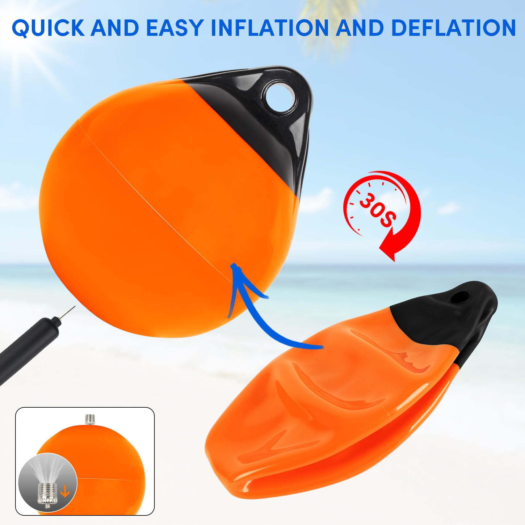 Snapklik.com : VEITHI 2 Pack 15 X 18 In Orange Mooring Buoy Boat Buoy ...