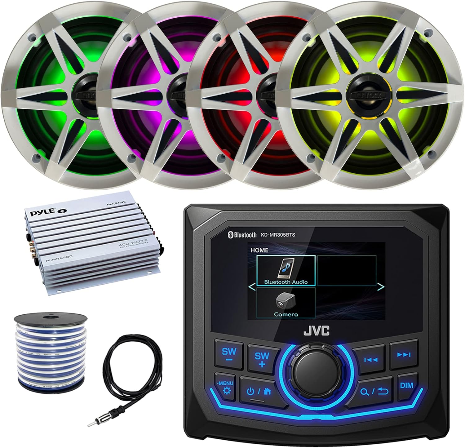 Amazon.com: JVC 2.7" LCD Display Marine Bluetooth AM/FM/WB Receiver, 4X ...