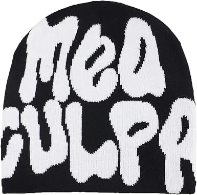 Waliah Y2k Beanie MEA Culpa Beanie Cute Acrylic Knitted Beanies Skull ...