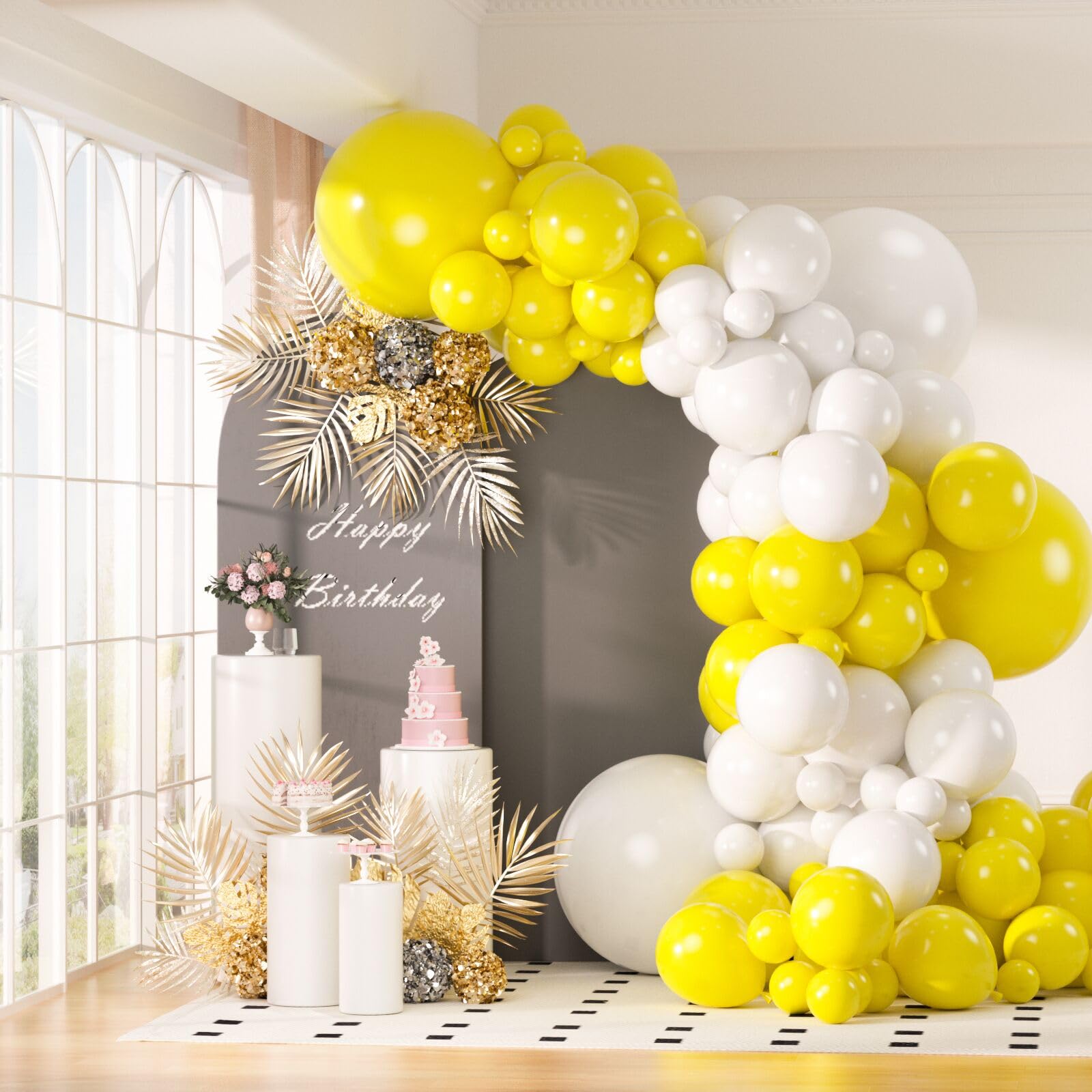 Amazon.com: 130pcs White and Yellow Balloons Garland Arch Kit, 18 12 10 ...