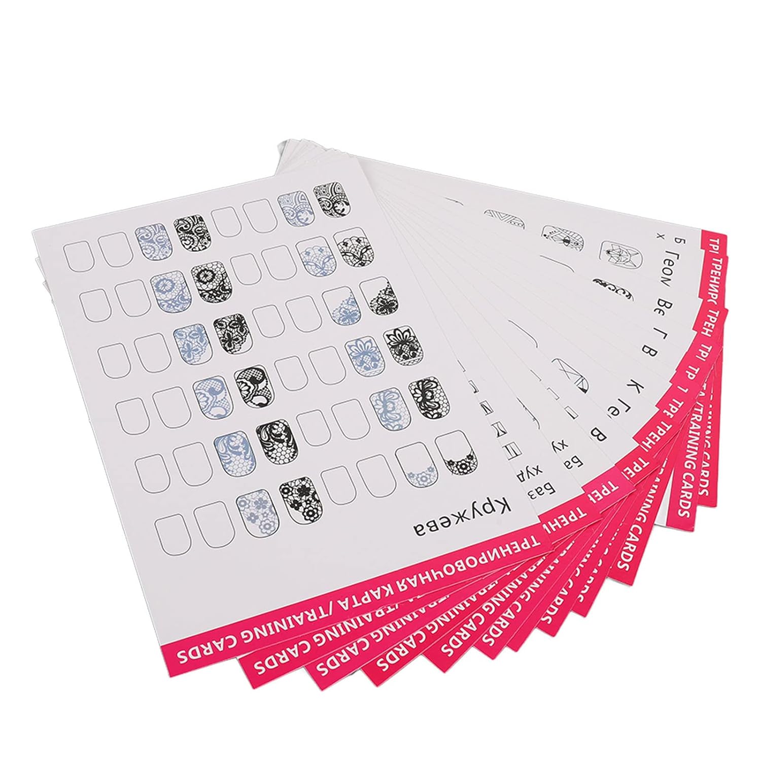 Amazon.com: Acrylic Nail Training Mat Stereograph Washable Reusable ...