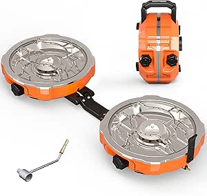 Amazon.com: Cofiyard 20,000 BTUs 2 Burner Propane Camping Stove, Portable Folding Camp Stove ...