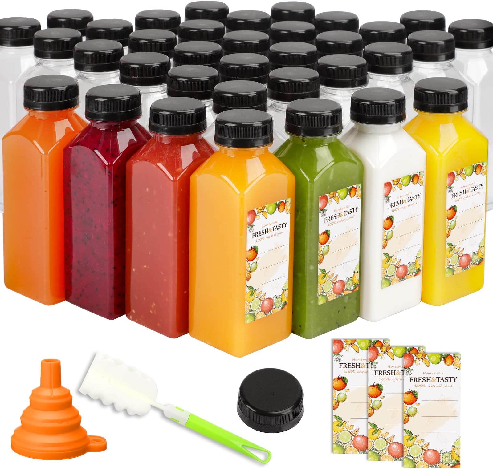 Amazon.com: Eccliy 100 Pcs 2oz Clear Plastic Bottles Mini Juice Bottle ...