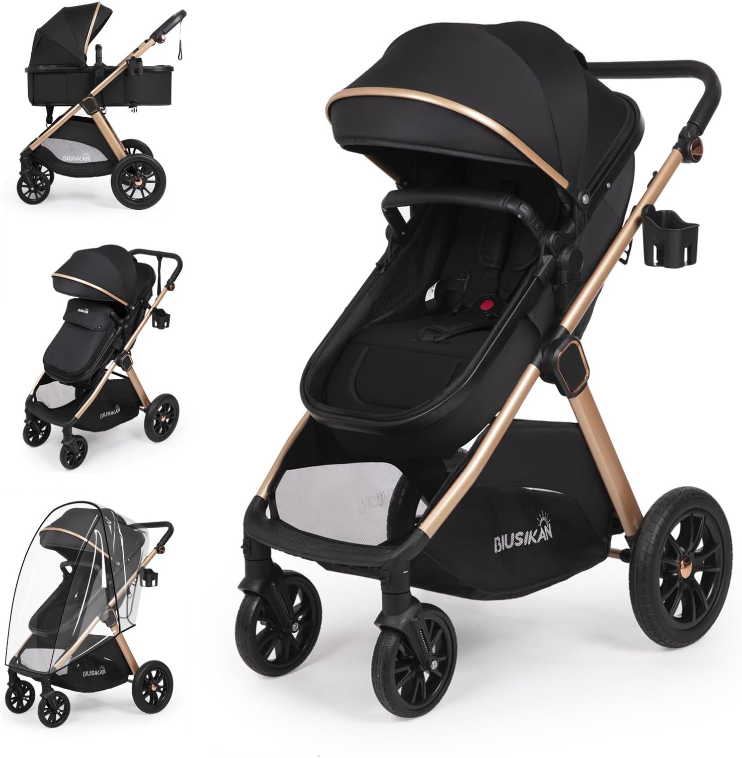 Amazon.com : 6-in-1 Convertible Baby Stroller with Bassinet Mode ...