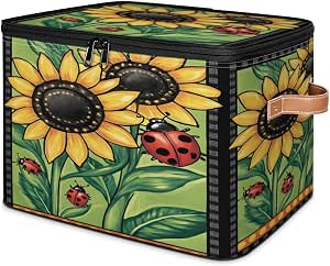 Amazon.com - YCCZCPRL Rustic Sunflowers Storage Bins with Lids, Red ...