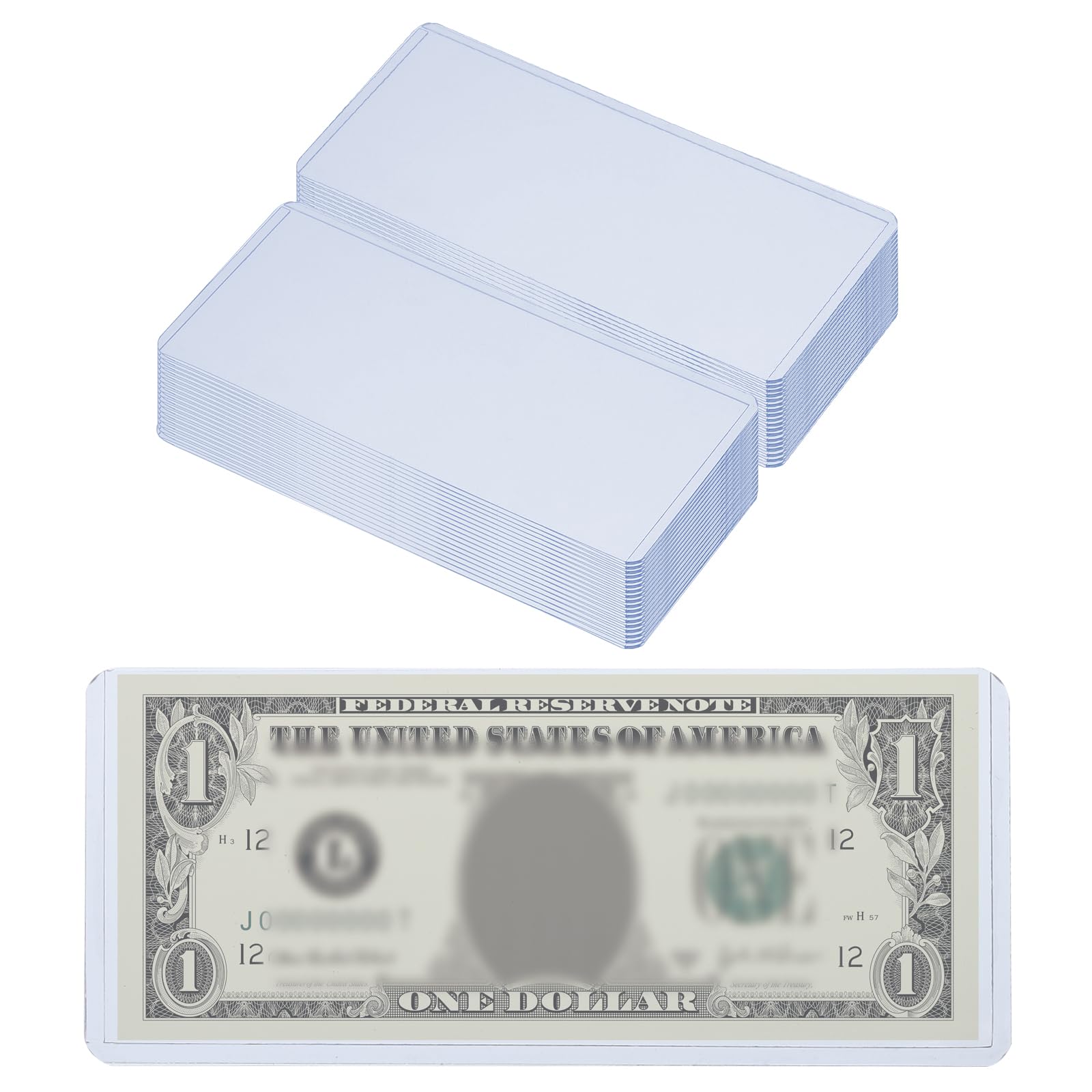 Fake Money 15 PCS Currency Holders - 6.8x2.9 Inch Clear PVC Banknote ...