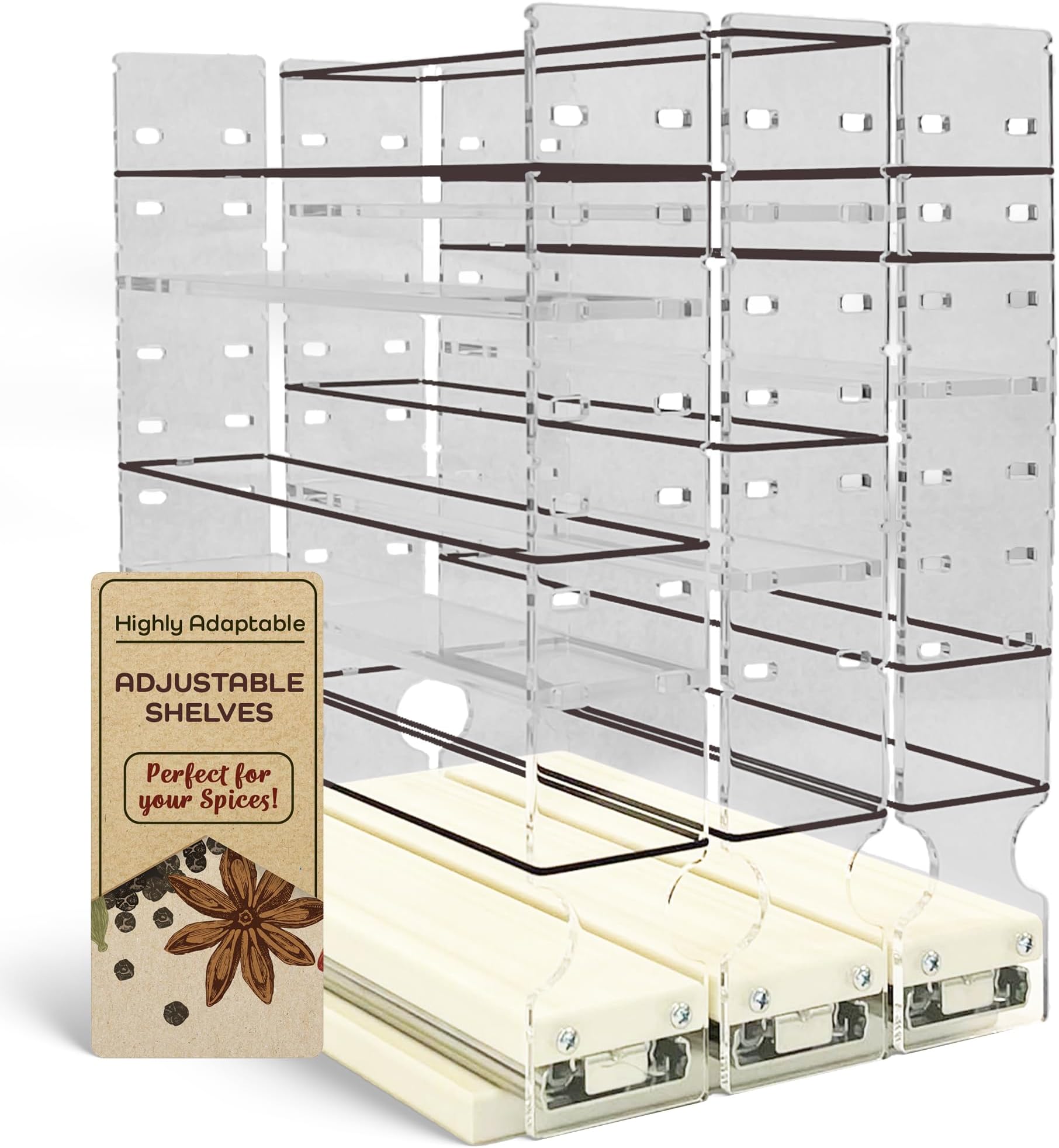 Amazon.com: Vertical Spice Cabinet Mounted Spice Rack Organizer - 3 ...