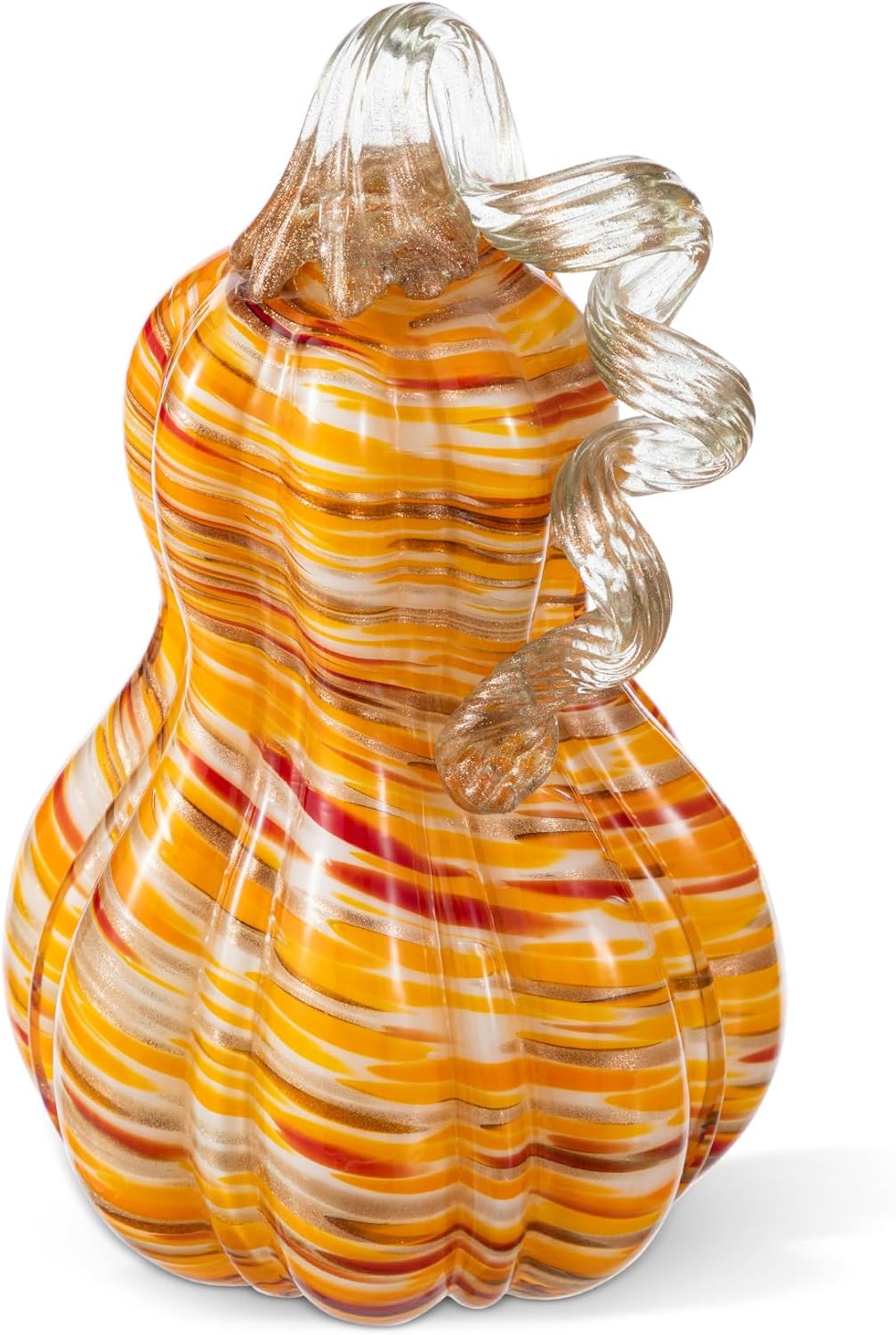 Amazon.com : Glitzhome 8.5" H Fall Glass Pumpkin Decor, Handmade Multi ...