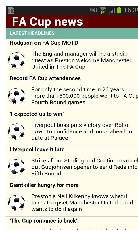 The FA Cup updates - App on Amazon Appstore