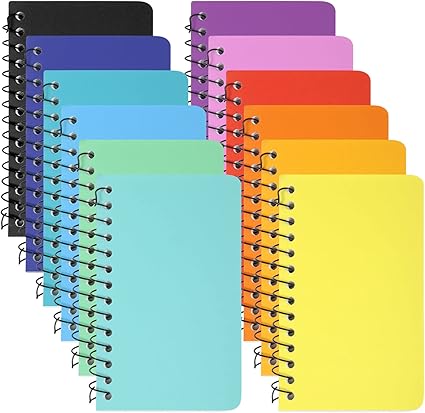 Amazon.com : EOOUT 12 Pack Small Spiral Notebook Pocket Notebooks Memo ...
