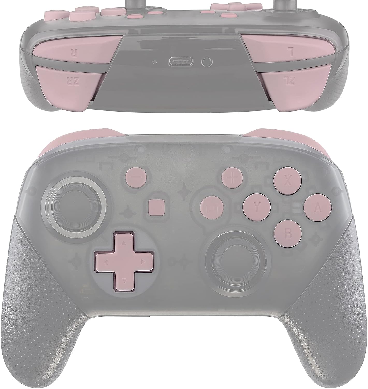 eXtremeRate Cherry Blossoms Pink ABXY D-pad ZR ZL L R Keys for Nintendo ...