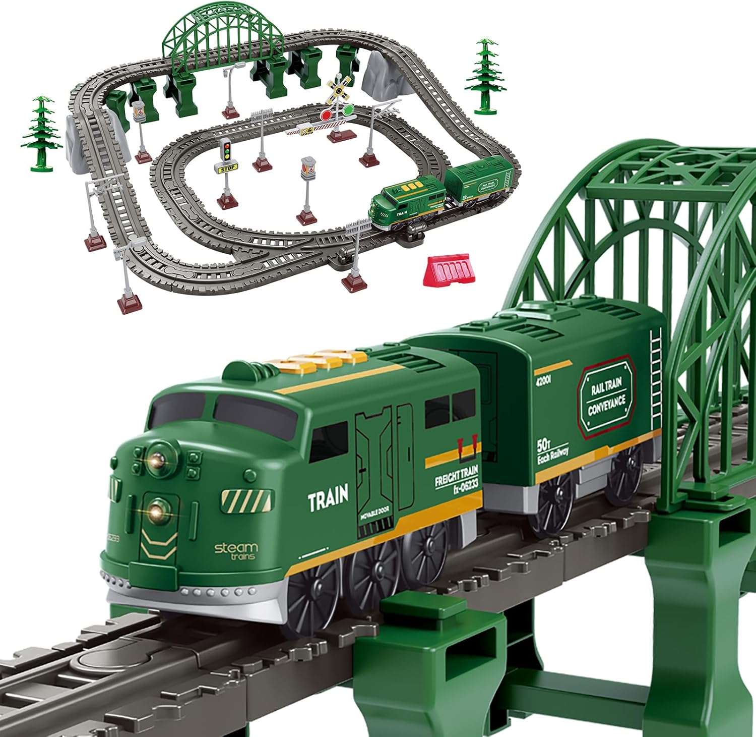 Amazon.com: Knnidin Train Toy Set for Kids - 88PCS Magnetic Classic ...