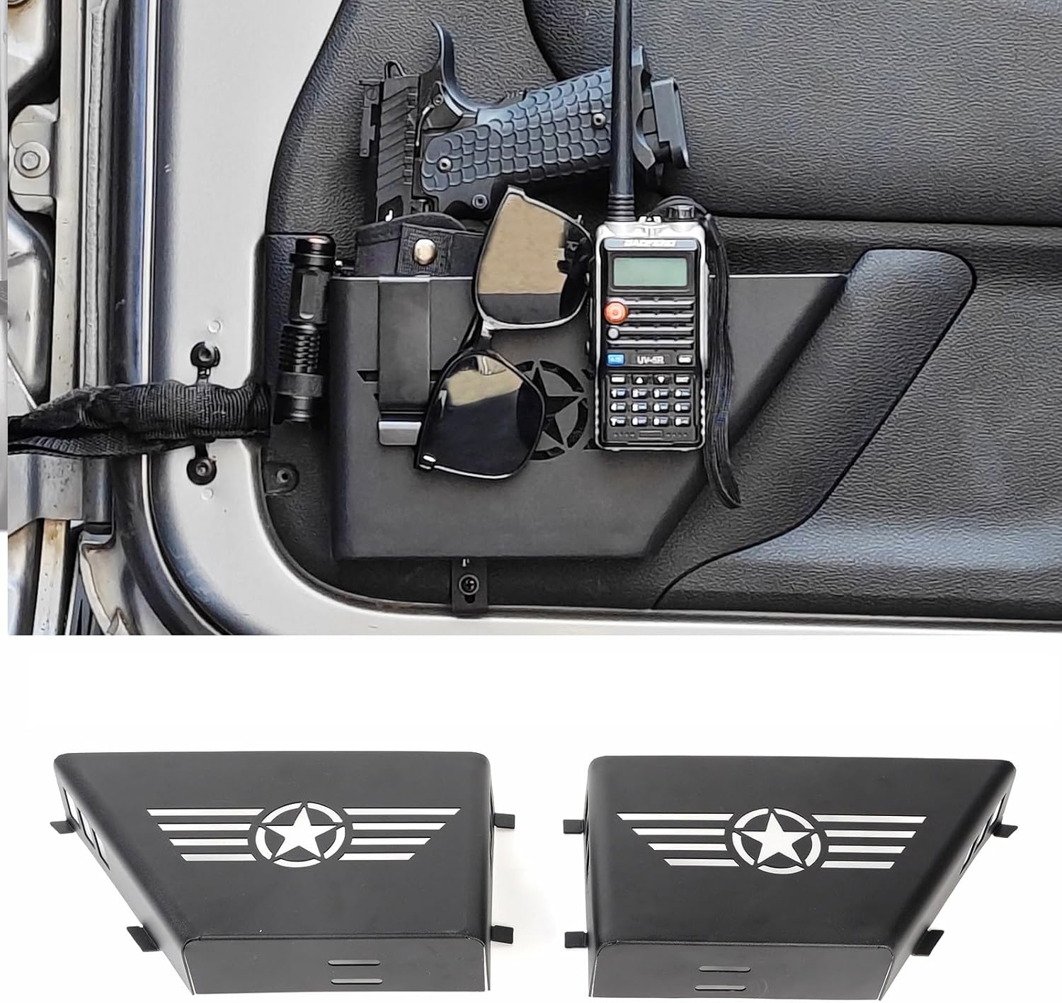 Amazon.com: Z8 2 PCS Metal Front Door Storage Box with Five Star Logo ...