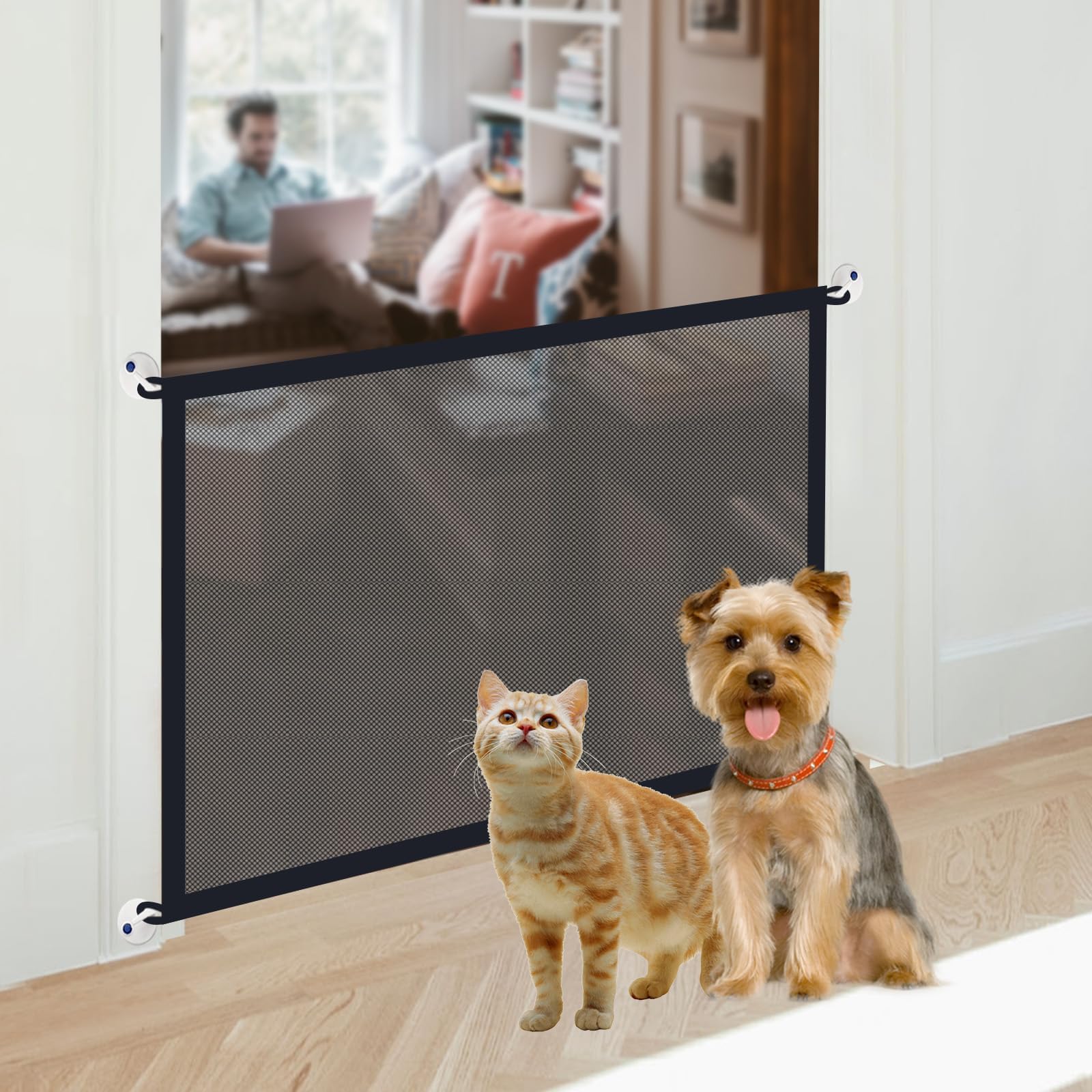Dog door safety gate Stair gate Door safety gate without drilling Dog ...