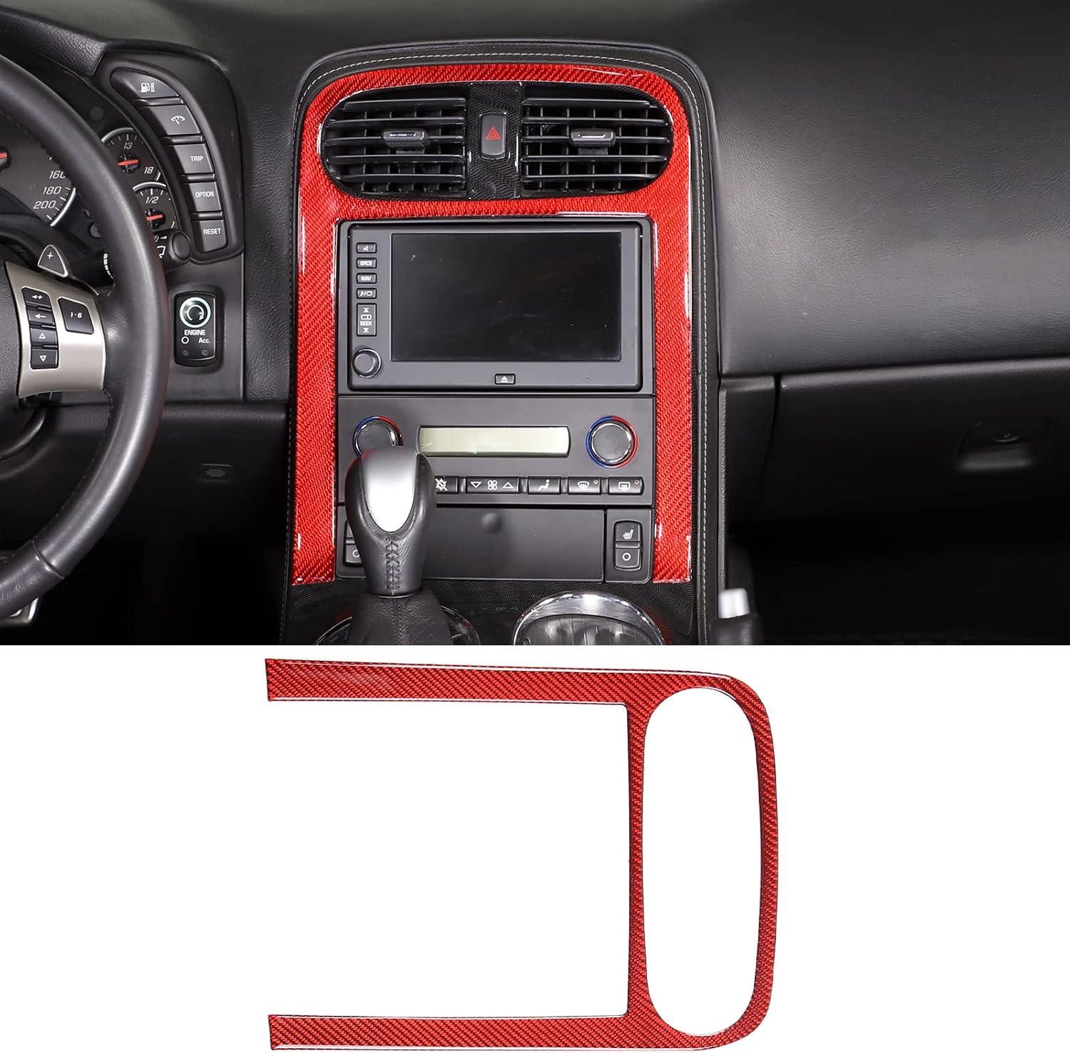 Amazon.com: PIUGILH Car Central Control Panel Trim, Soft Carbon Fiber ...