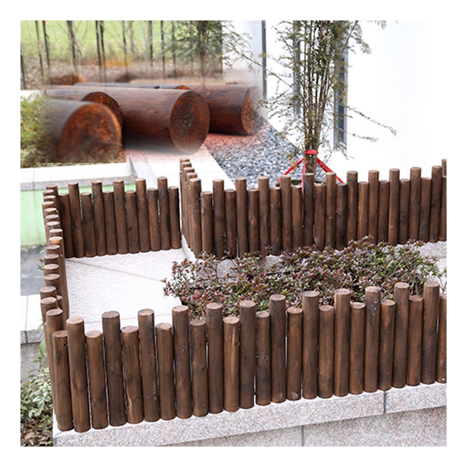 Easy Garden Low Fences Decorative Garden Metal Fence Black 108ft×40in