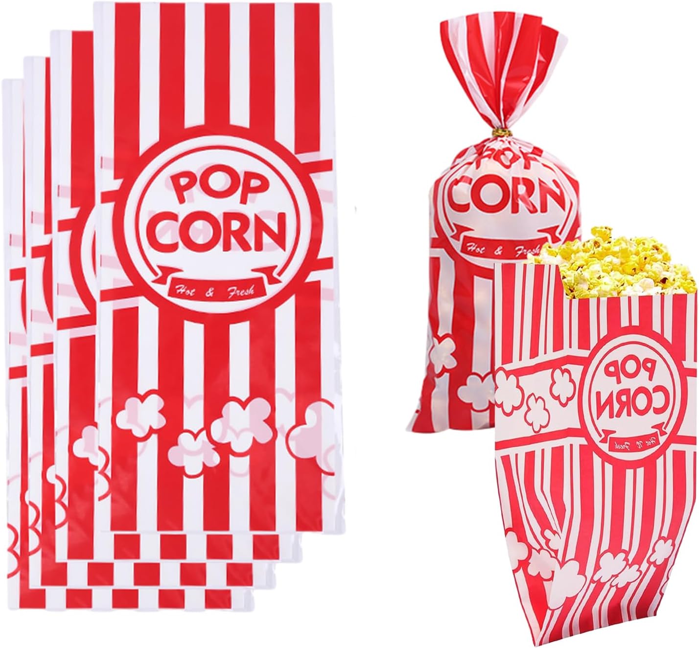 100Pcs Popcorn Paper Bags Popcorn Boxes Popcorn Carton Sweet Containers ...